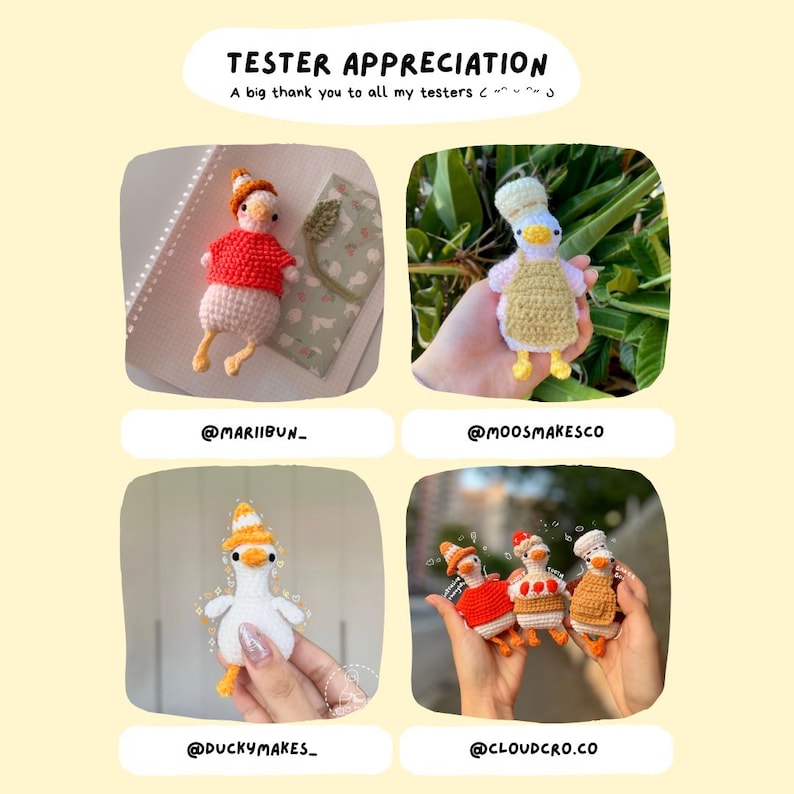 Duck Series Crochet Pattern (intrusive Thoughts, Sweet Tooth, Baker Boi ...