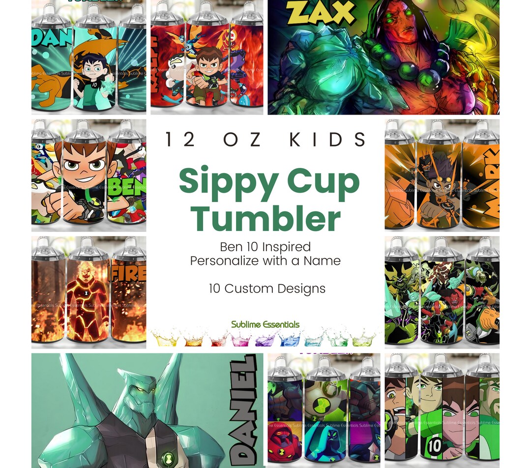 Ben 10 & Friends 12 Oz Sippy Cup Tumbler Made to Order 10 Design ...
