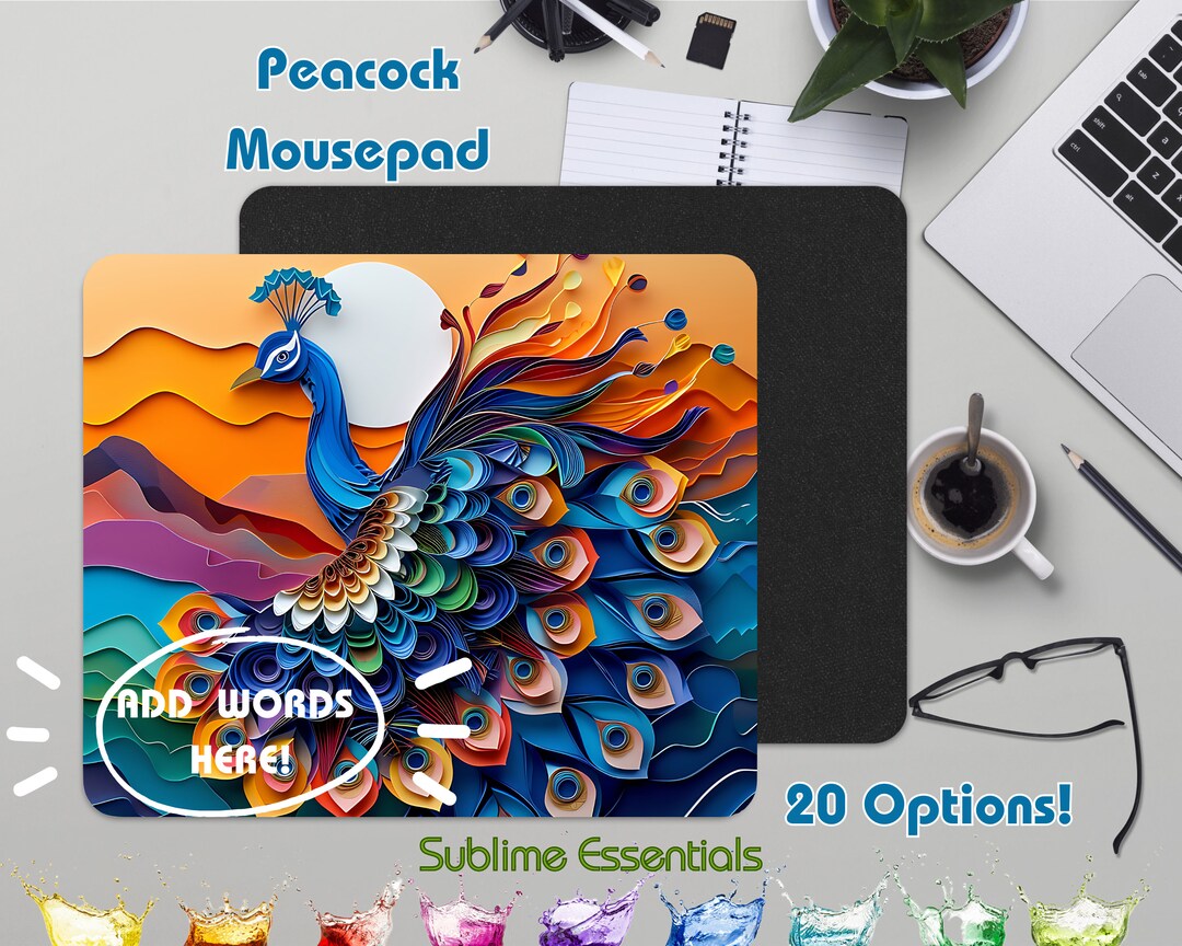 Peacock Paper Quill, Paint Splash or 3D Inflated Look Customized ...