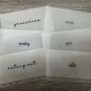 Personalized Matte Vellum A6 Cash Envelopes Customizable Font Labels ...