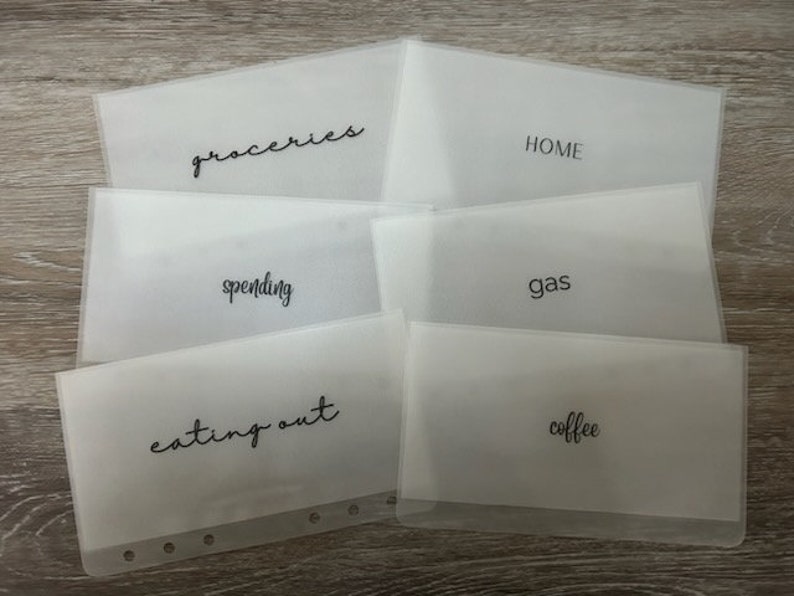 Personalized Matte Vellum A6 Cash Envelopes Customizable Font Labels ...