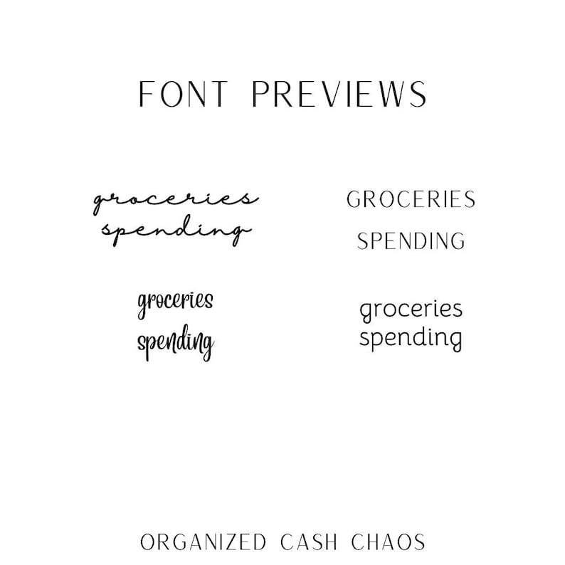 Personalized Matte Vellum A6 Cash Envelopes Customizable Font Labels ...