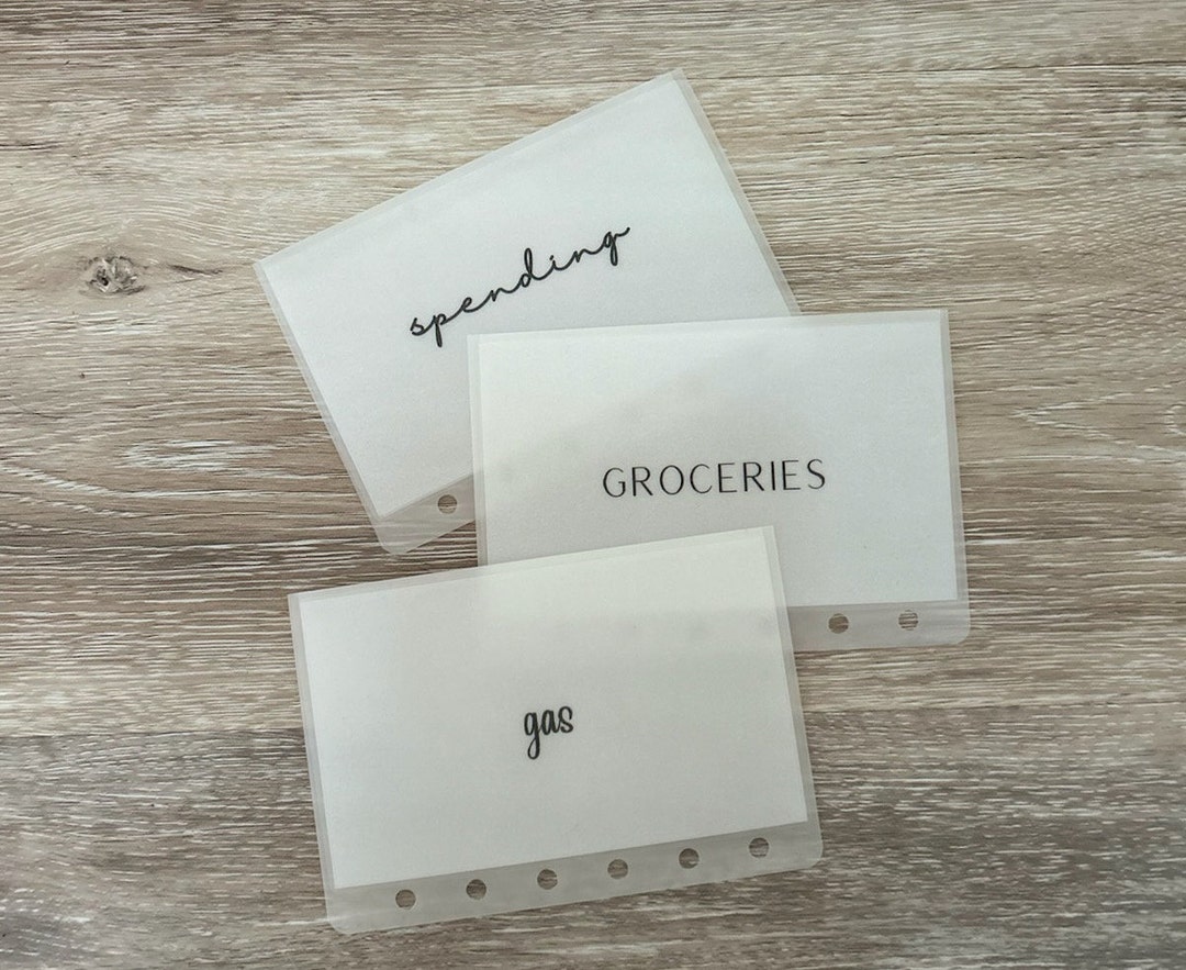 Personalized Matte Vellum A7 Cash Envelopes Customizable Font Labels ...