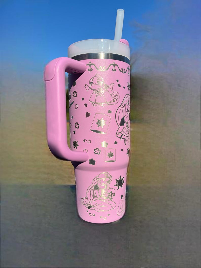 Rapunzel Inspired Disney Tumbler, Princess Full Wrap Engraved Tumbler ...