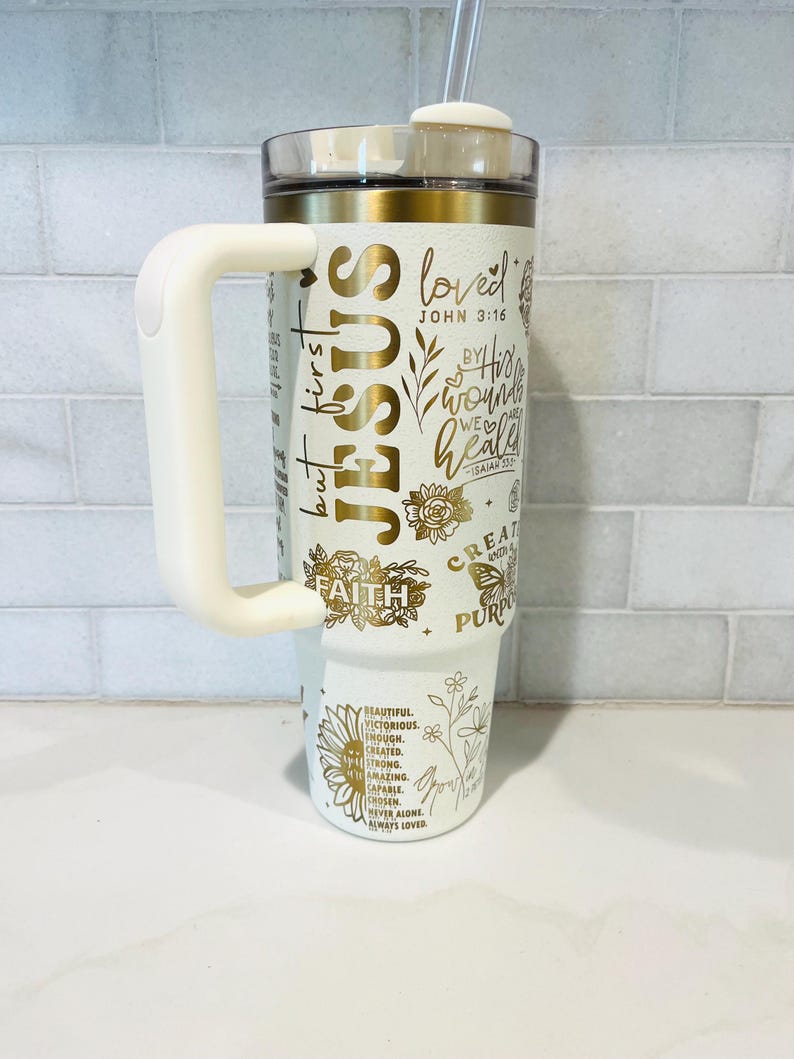 Stanley Religious Tumbler, Christian Full Wrap Engraved Tumbler, Jesus ...