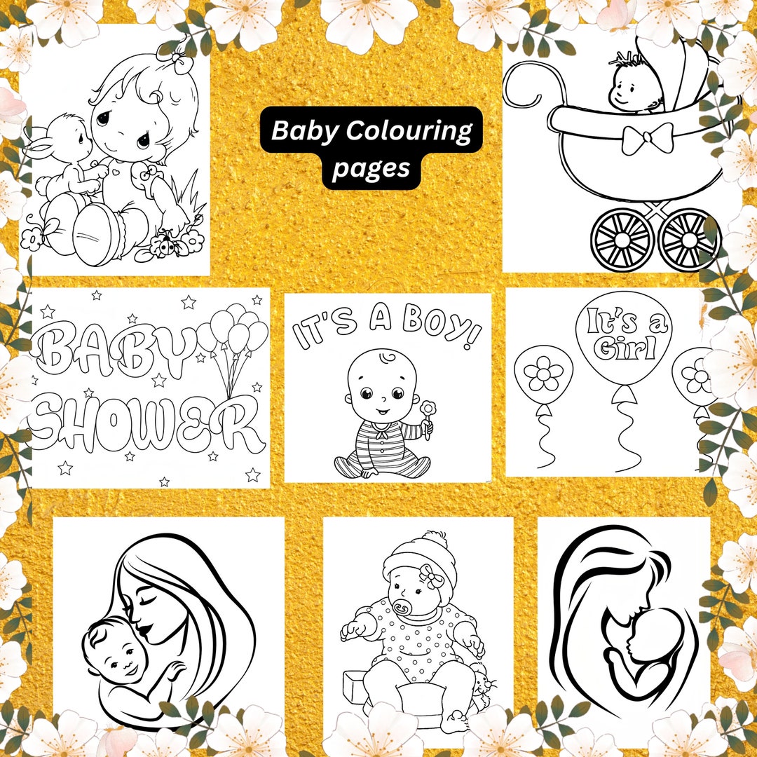 Baby Colouring Pages Book in JPG Format for Kids and Adults - Etsy