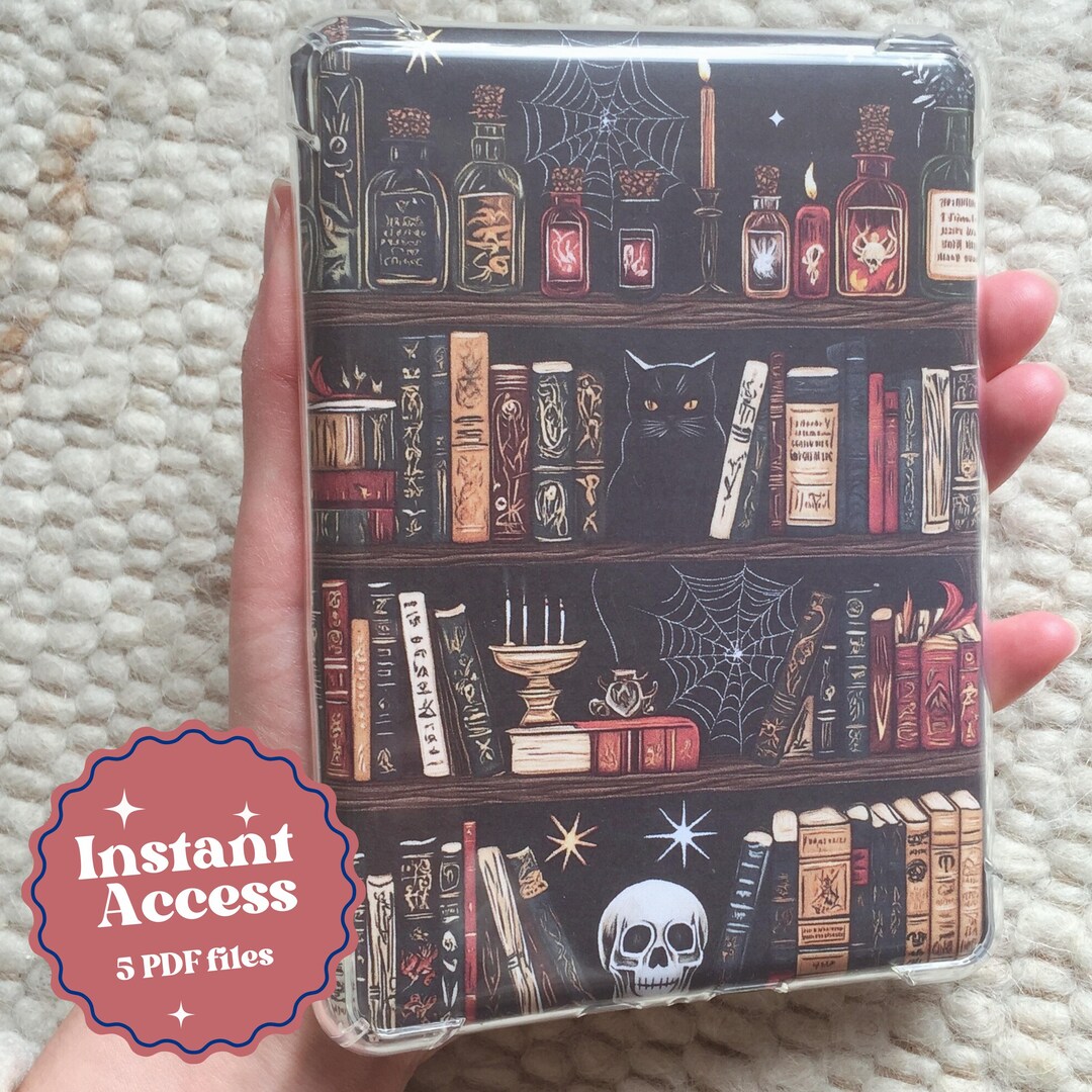 Halloween Witchy Book Shelf Printable Kindle Insert for Clear Case in 5 ...
