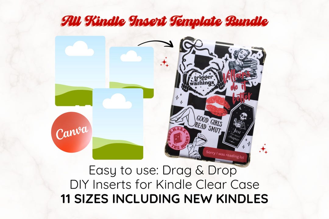 Kindle Insert Canva Template Bundle: DIY Printable Case Design - Etsy