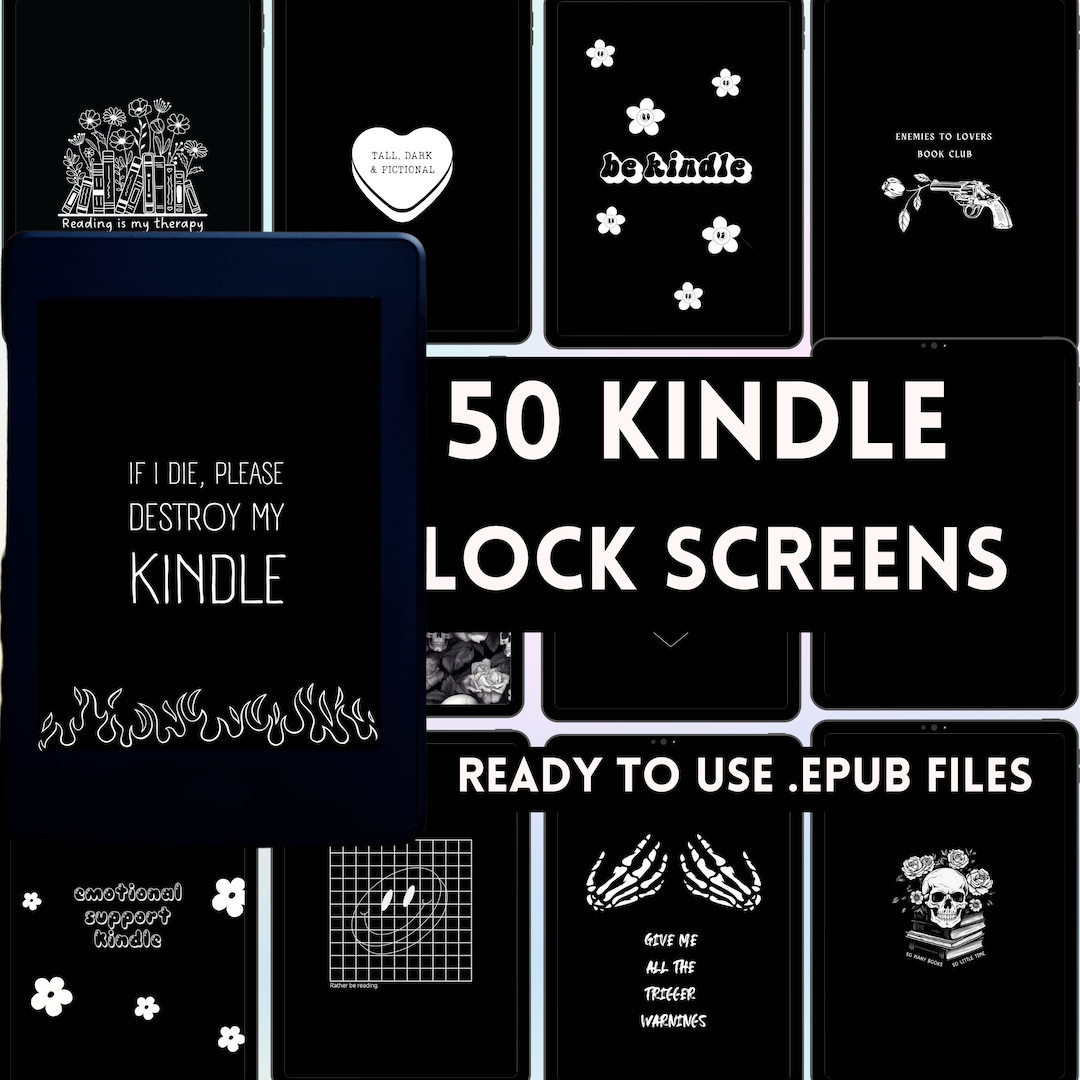 50 Kindle Lock Screens Ready Made Full Screen Epub Files Digital ...