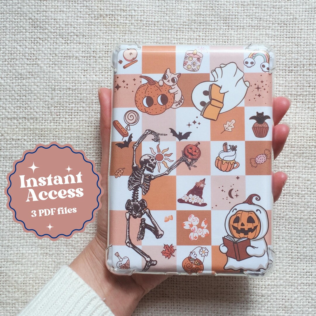 Spooky Cute Checkered Printable Insert for Kindle Clear Case, 10th Gen ...