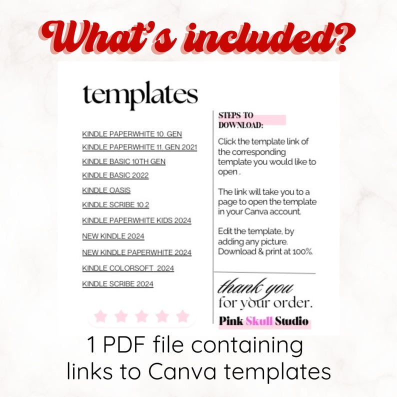 Kindle Insert Canva Template Bundle: DIY Printable Case Design - Etsy
