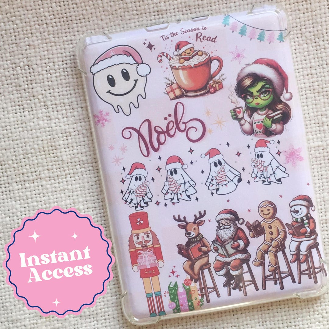 Pink Holiday Printable Insert for Kindle Clear Case, All New Kindle ...