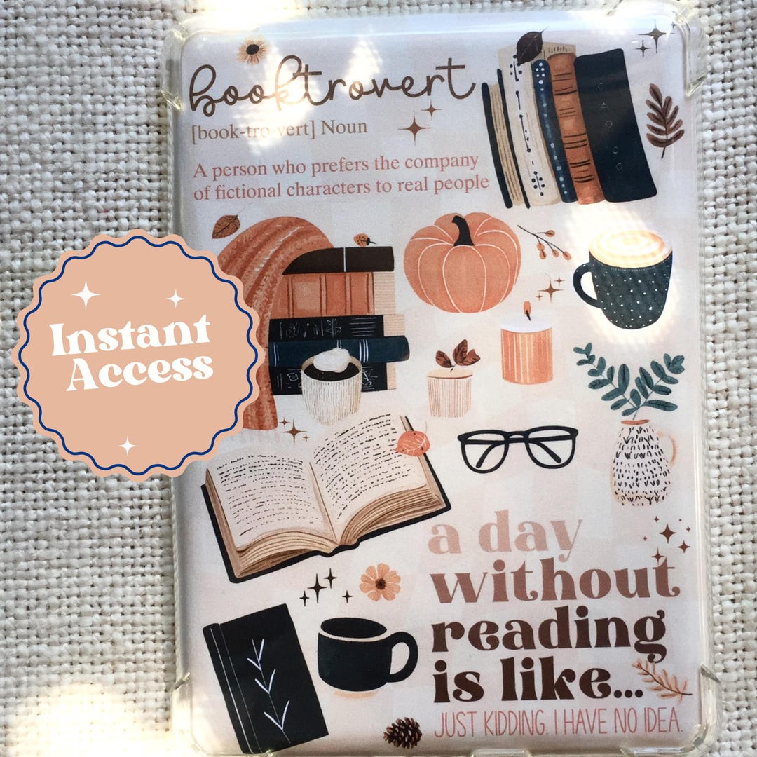 Autumn Booktrovert Kindle Insert: Clear Case Fall Theme (digital ...