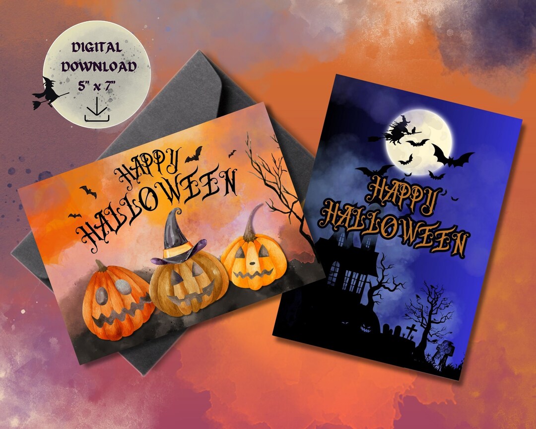 Printable Halloween Card,happy Halloween Printable Card,printable ...