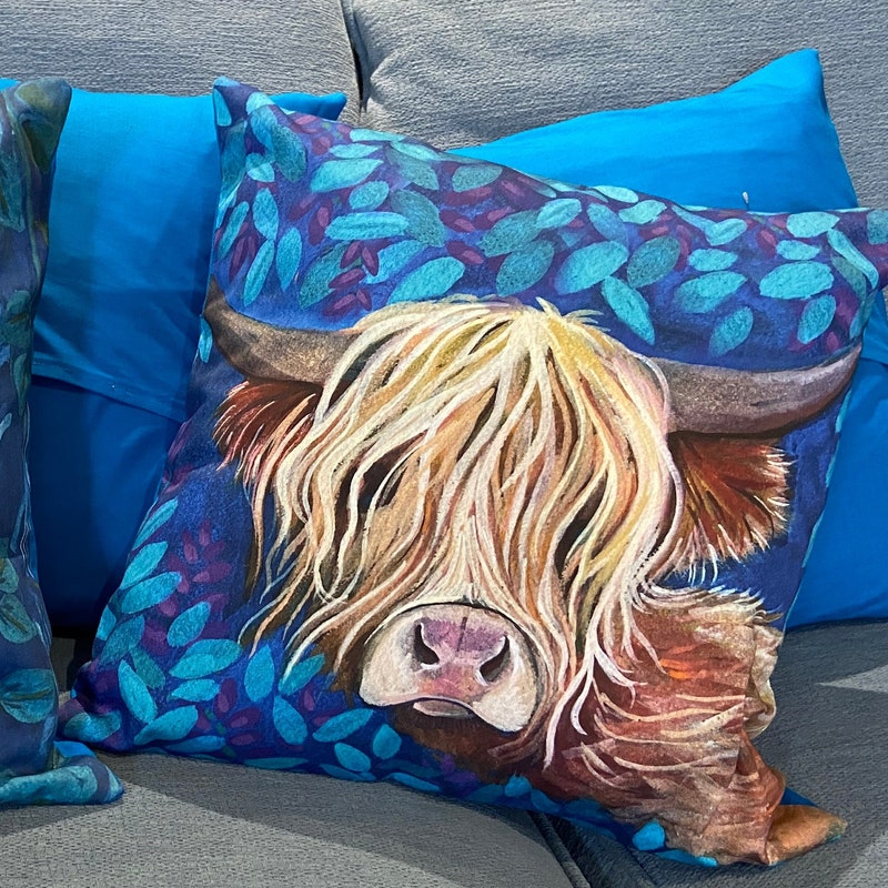 Highland Cow Cushion - Etsy UK