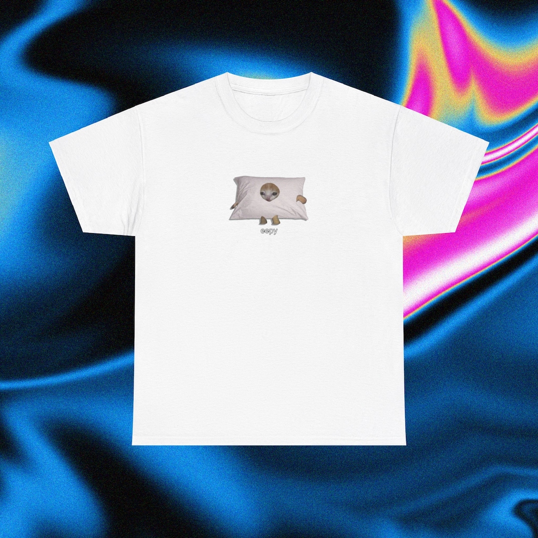 Eepy Cat Kitten Meme Heavy Cotton Tee, Cute Cat T Shirt, Cat Lover Gift ...