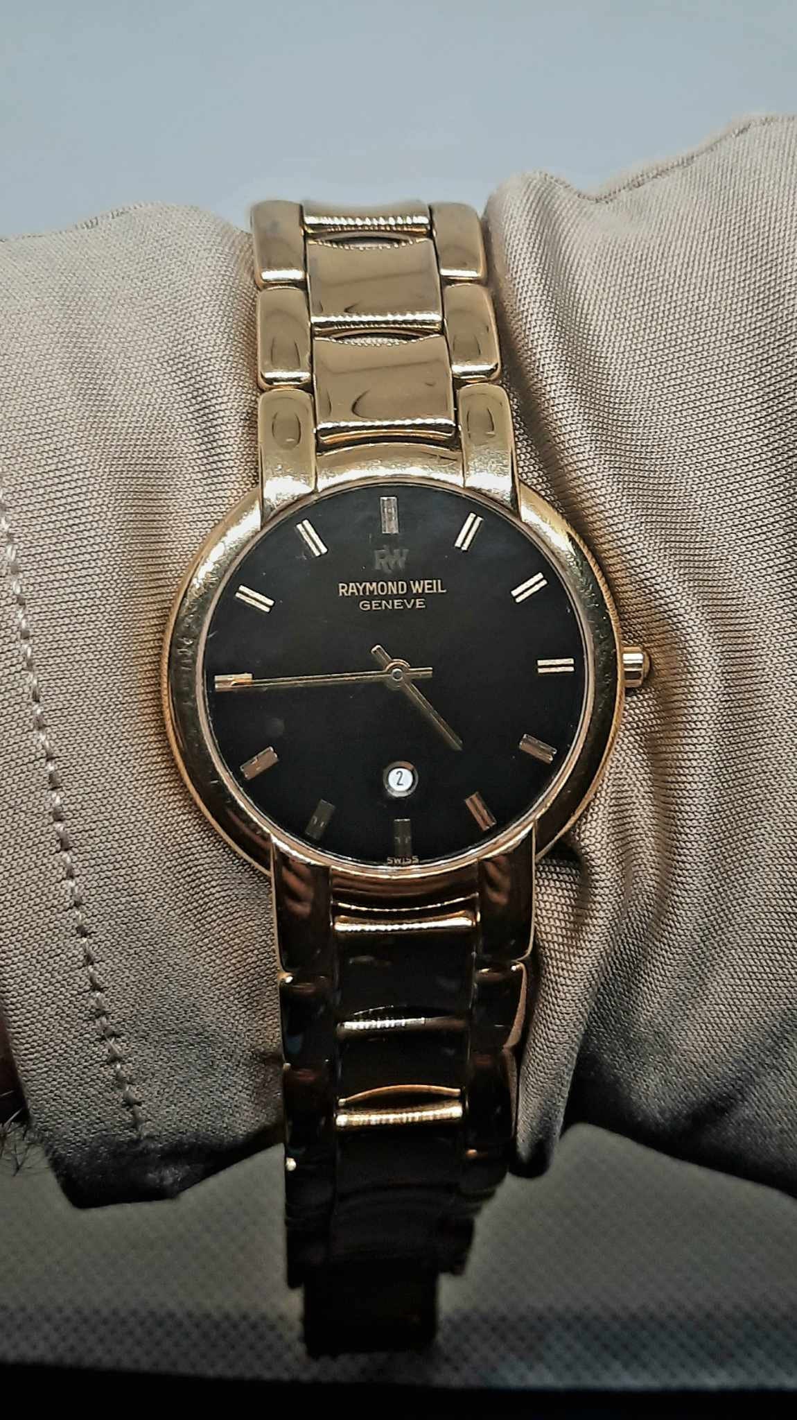 Raymond Weil Geneve 5340 Black Dial 18K Gold Electroplated