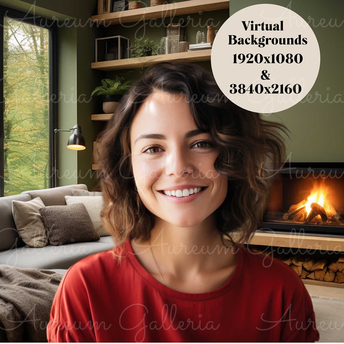 Zoom Background: Sage Green & Wood Vibes for Virtual Home - Etsy