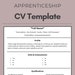 Apprenticeship CV Template - Etsy