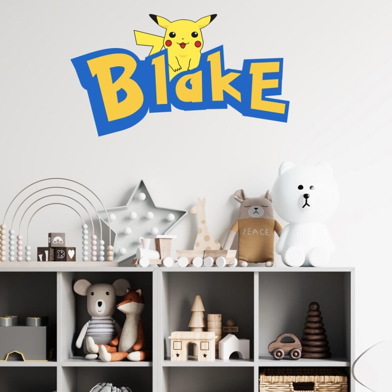 Pikachu Wall Decal - Etsy Australia