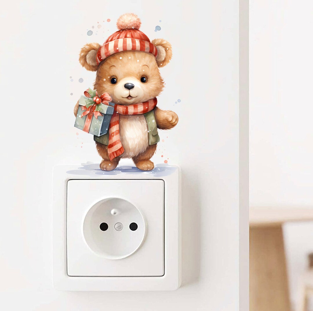 Set of 5 Christmas Theme Socket Decoration Sticker, Christmas Decal ...