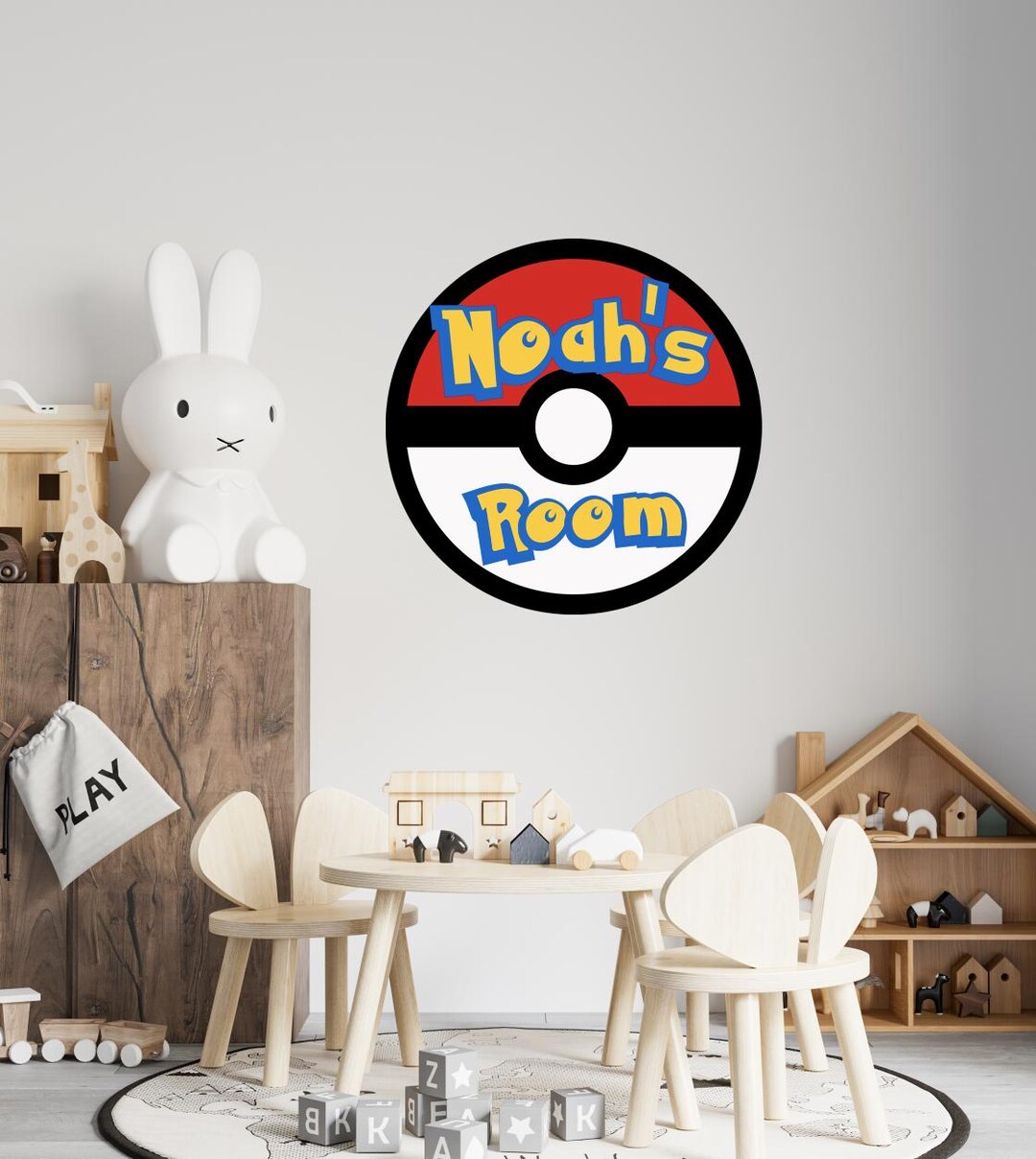 Pokeball Personalized Sticker Game Custom Name Wall Decal Custom Name ...