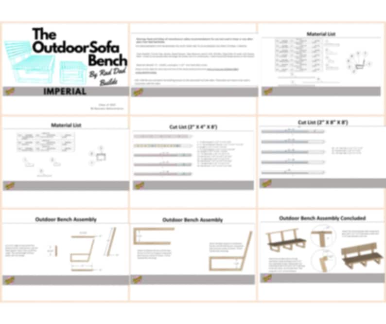 Simple Modern Outdoor Bench / Sofa Digital Plans - Etsy