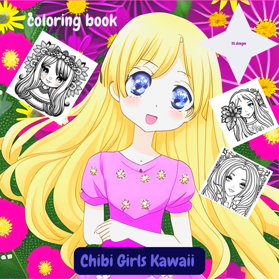 Chibi Girls Kawaii Coloring Book - Etsy