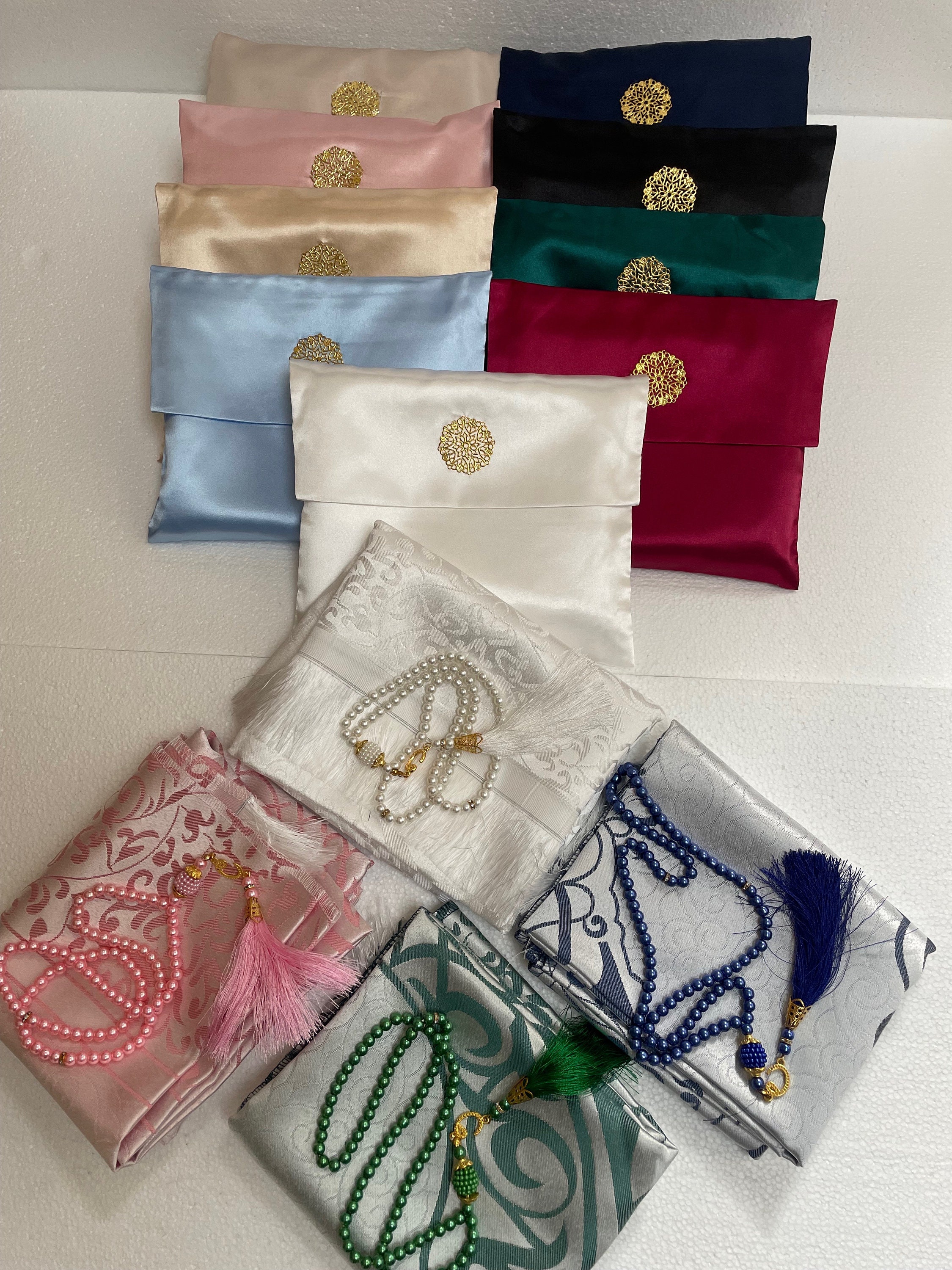 Islamic Luxury Pink Travel Prayer Mat Rug Tasbih Wedding Birthday ...