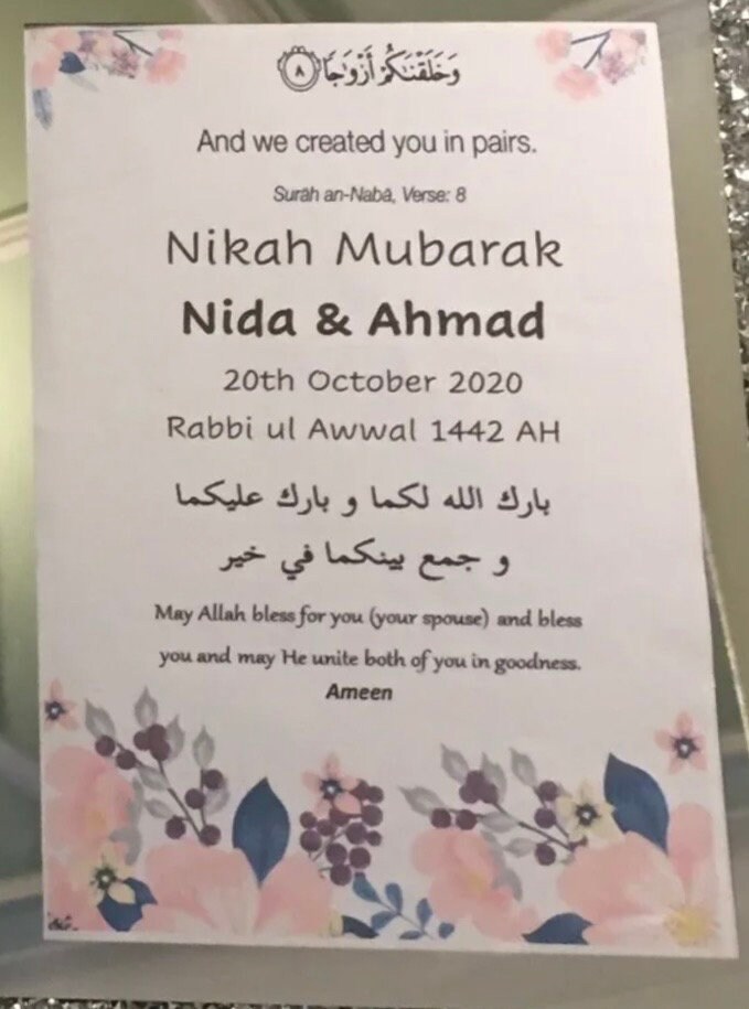 Personalised Islamic Nikah Mubarak/happy Wedding Photo Print - Etsy