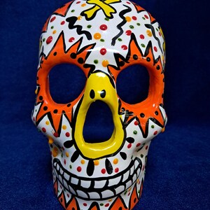 Hand-painted Ceramic Skull Figurine | Unique Halloween & Día De Los ...