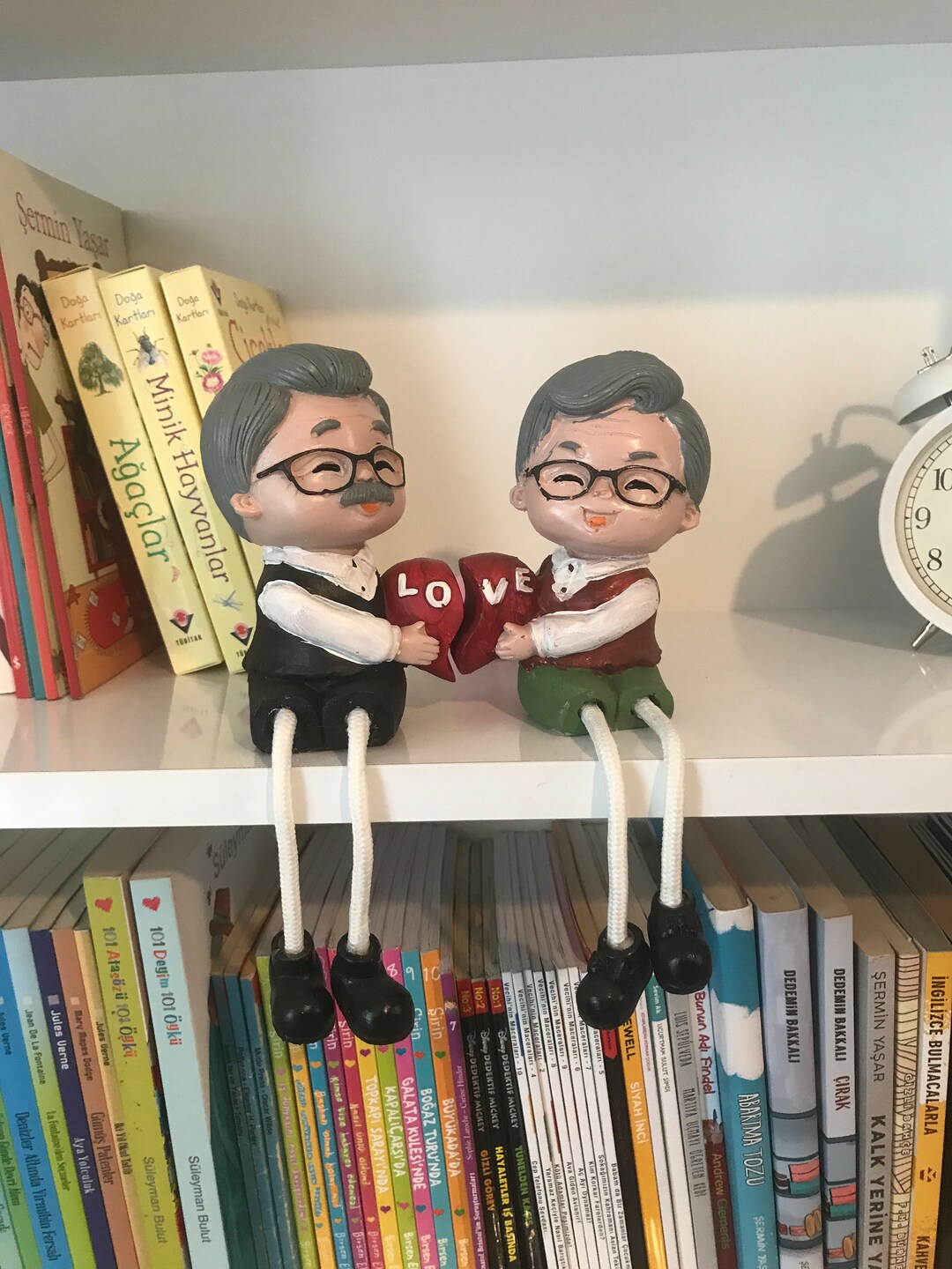 Vintage-inspired Couples Sculpture - Handcrafted Miniature Old Couple ...