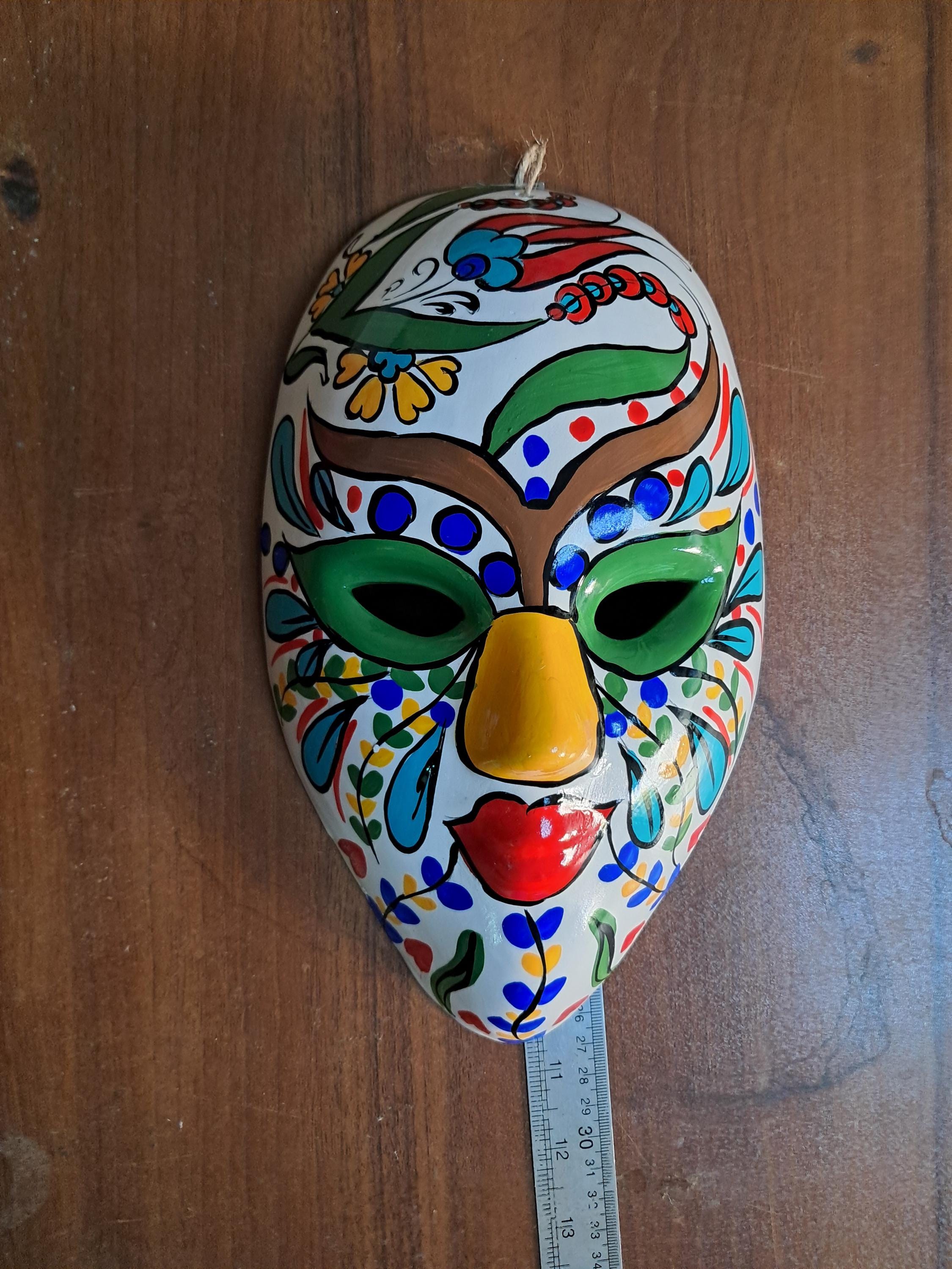 Hand-painted Colorful Mexican Folk Art Mask, Vibrant Decorative Wall ...