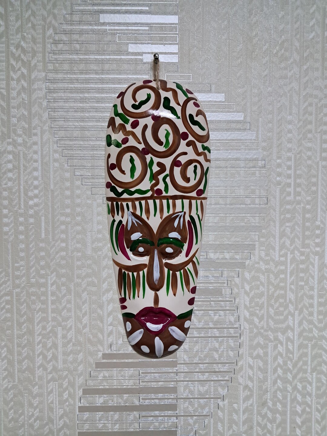 Handcrafted African Tribal Mask Wall Art, Unique Painted Wooden Mask ...