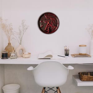 Handmade Red Textured Wall Clock Unique Abstract Art Clock, Modern ...