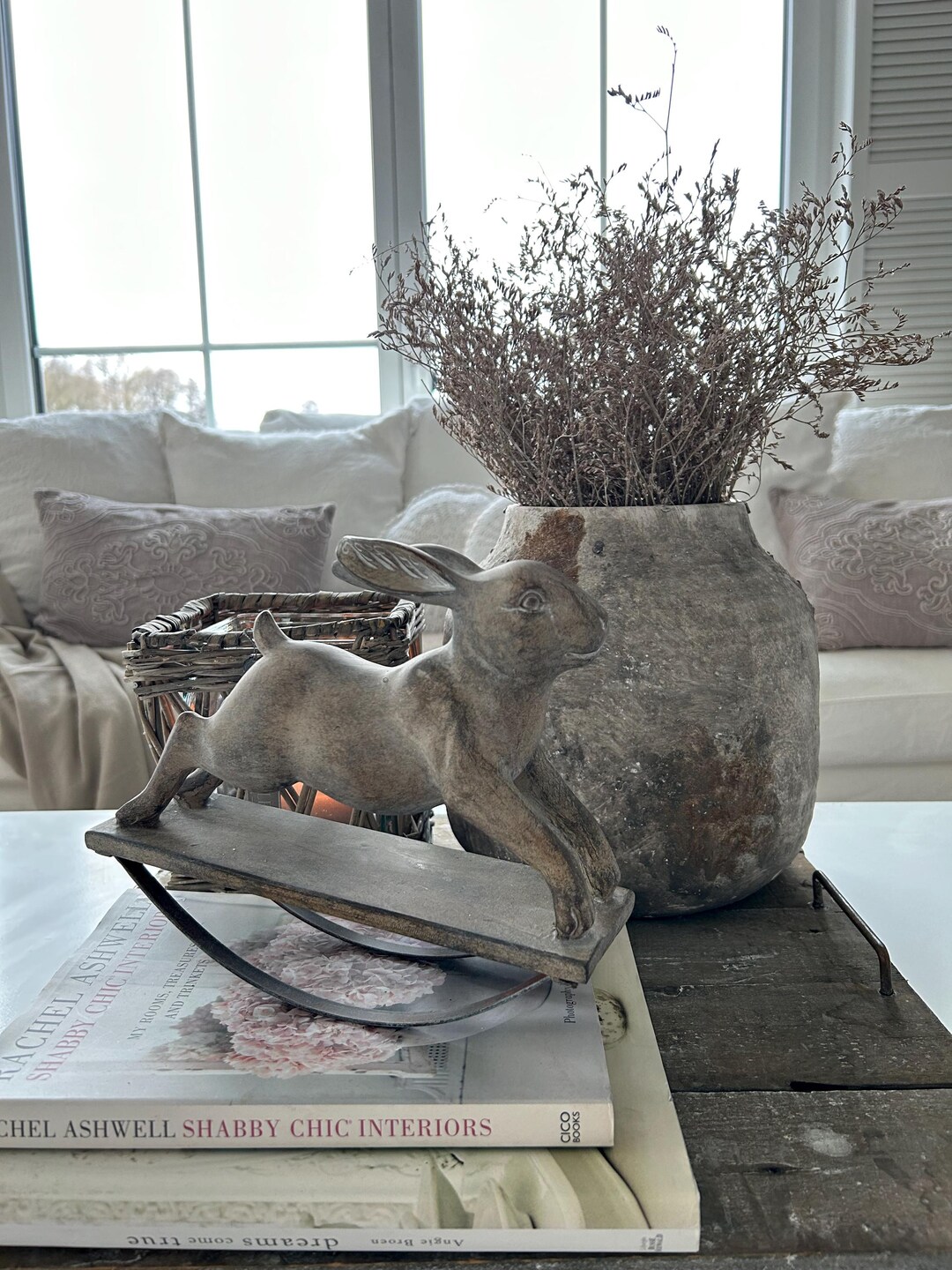 Beautiful Rocking Rabbit Country House Easter Decoration - Etsy UK