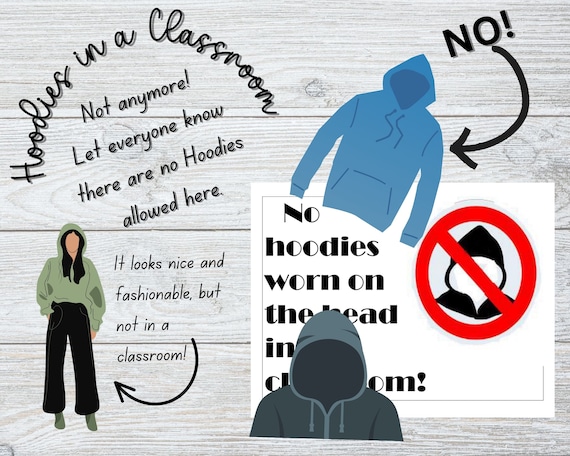 No Hoodies Sign