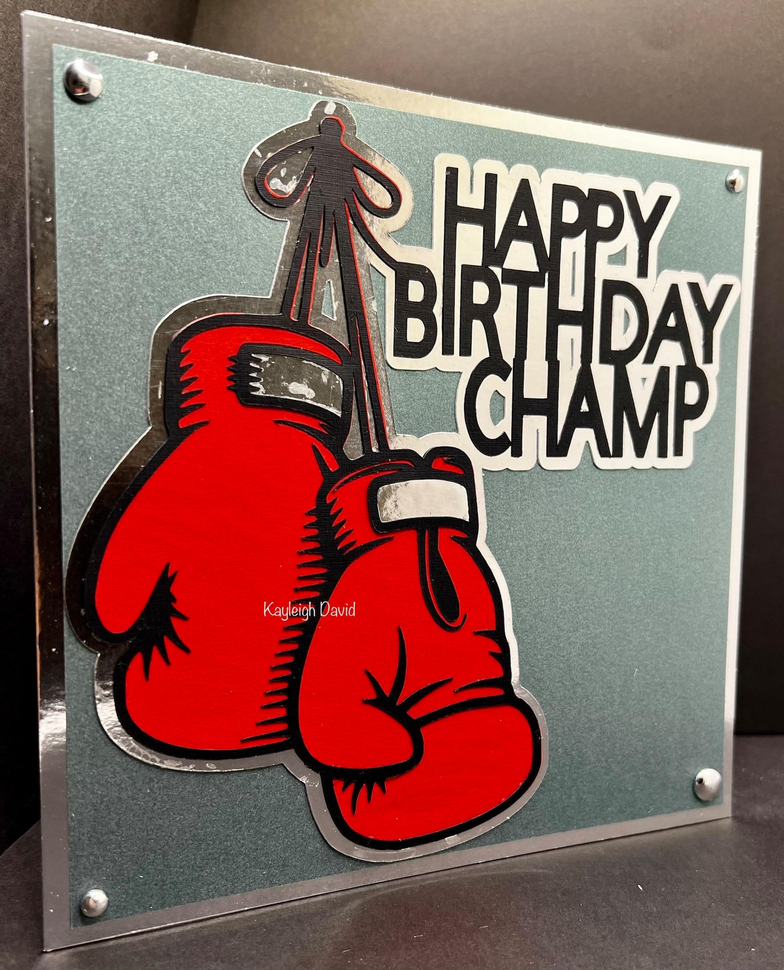 Handmade Boxer Boxing Gloves Theme Birthday Card Personalised Mum Dad ...