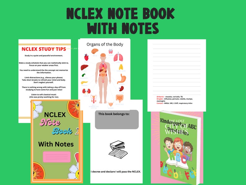 Nclex Notebook With Notes for Nursing School Nclex Study Notes for ...