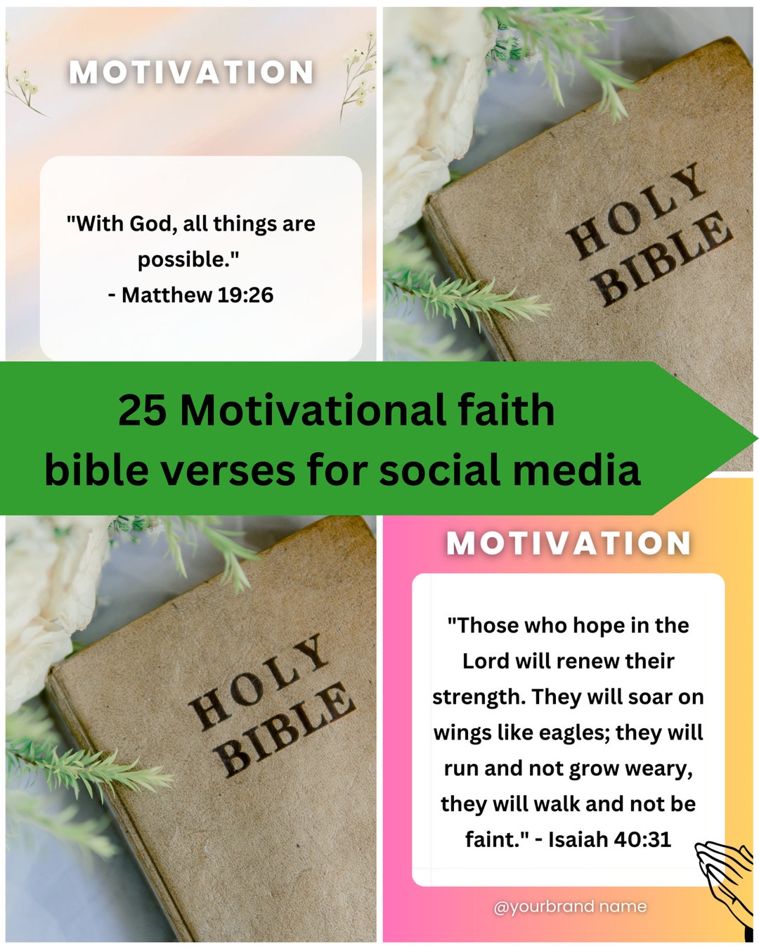Motivational Bible Verses Digital Canva Downloads for Instagram ...