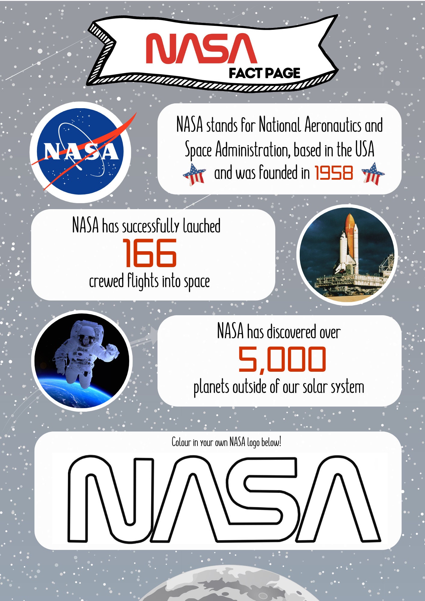 Space Activity Booklet - Etsy