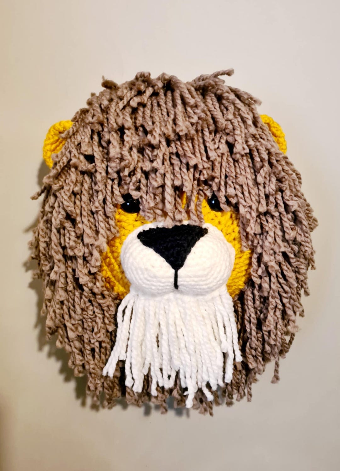 Crochet Lion Head Wall Hanger Cushion Pattern - Etsy
