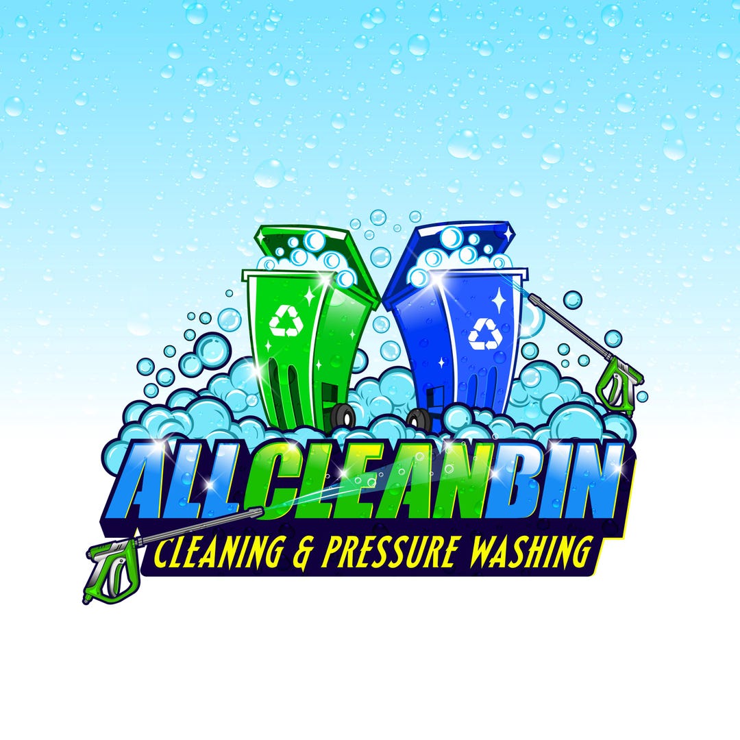Trash Bin Cleaning Logo Design: Pressure Washing Template - Etsy