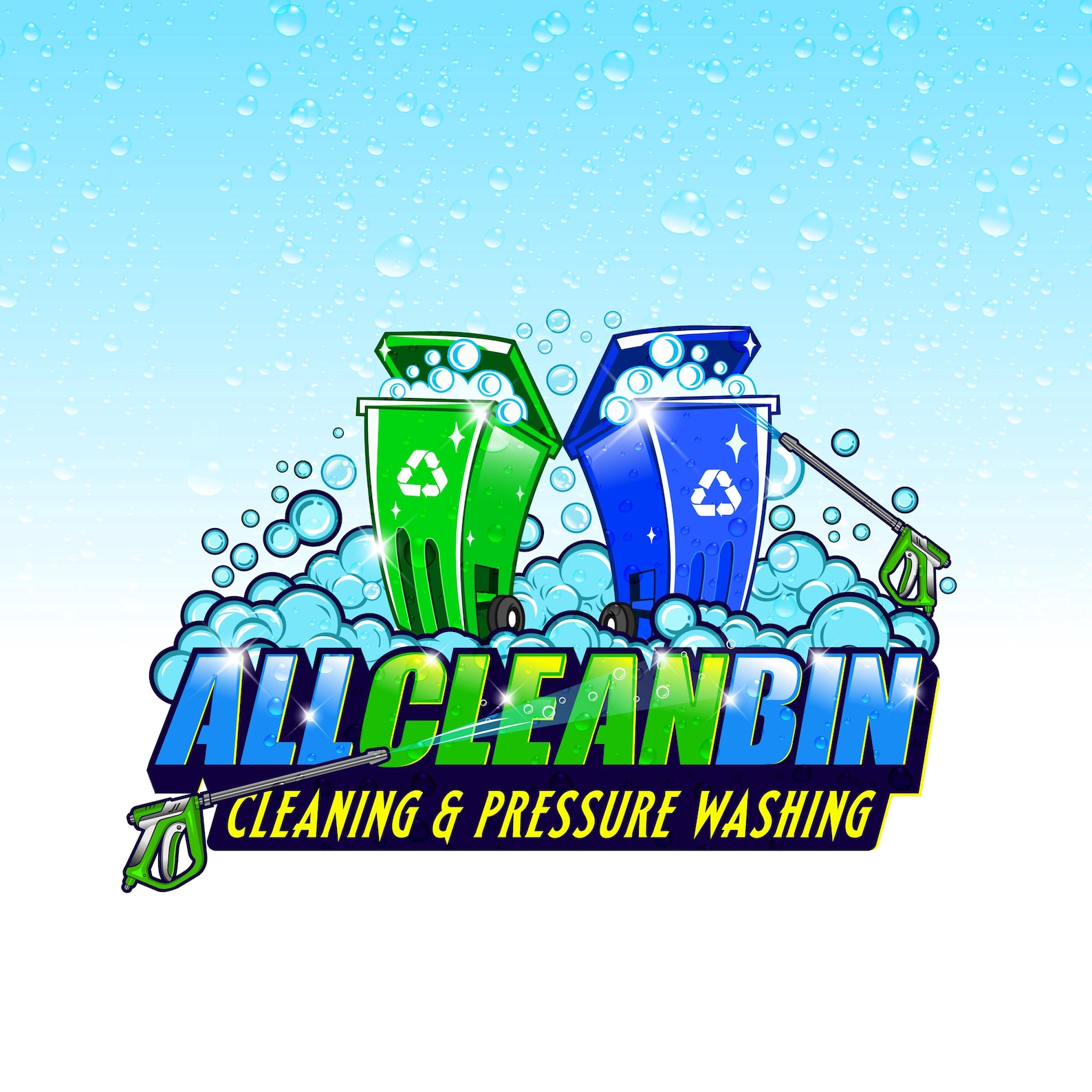 Trash Bin Cleaning Logo Design: Pressure Washing Template - Etsy