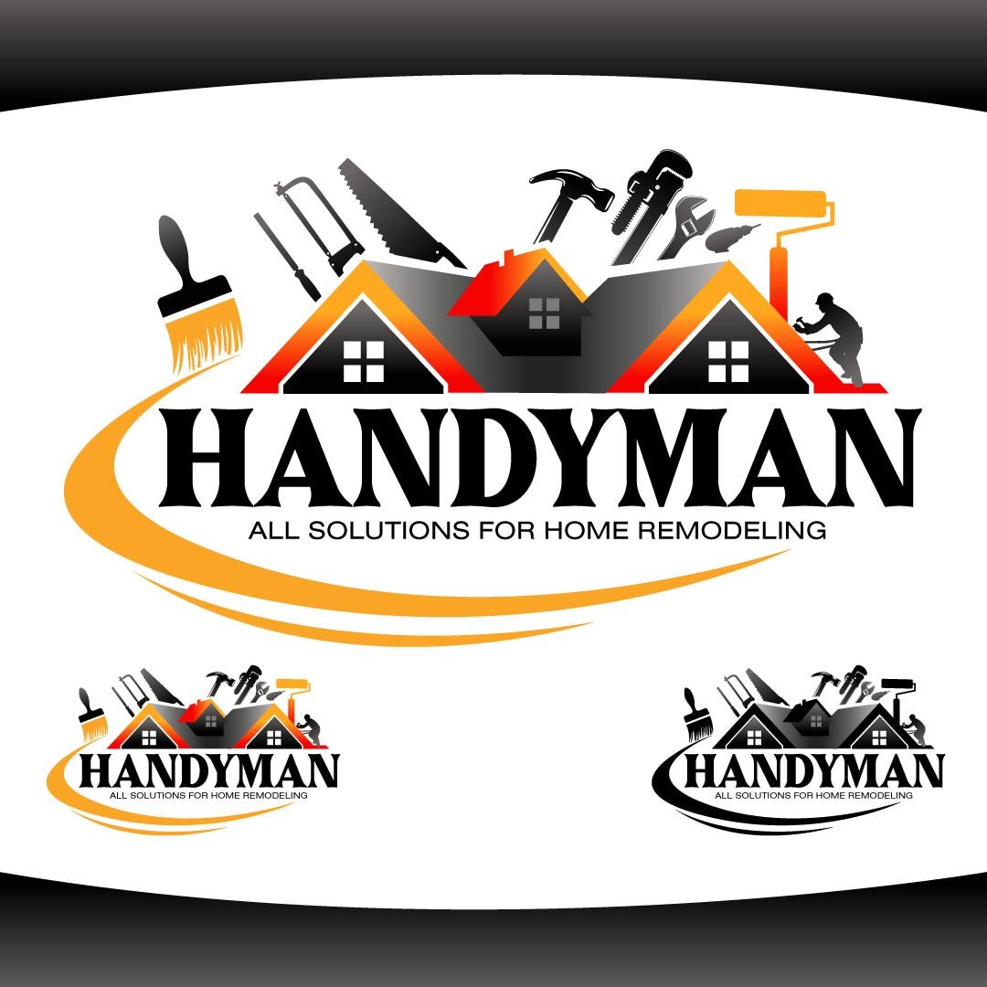 Handyman Property Maintenance Logo for Home Repair, Improvement, Lawn ...