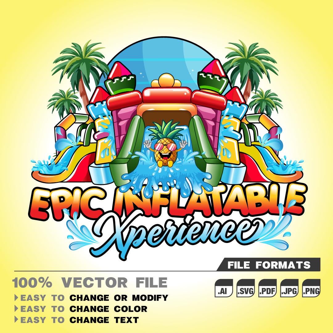 Custom Bounce House Rental Logo: Foam Party Design - Etsy