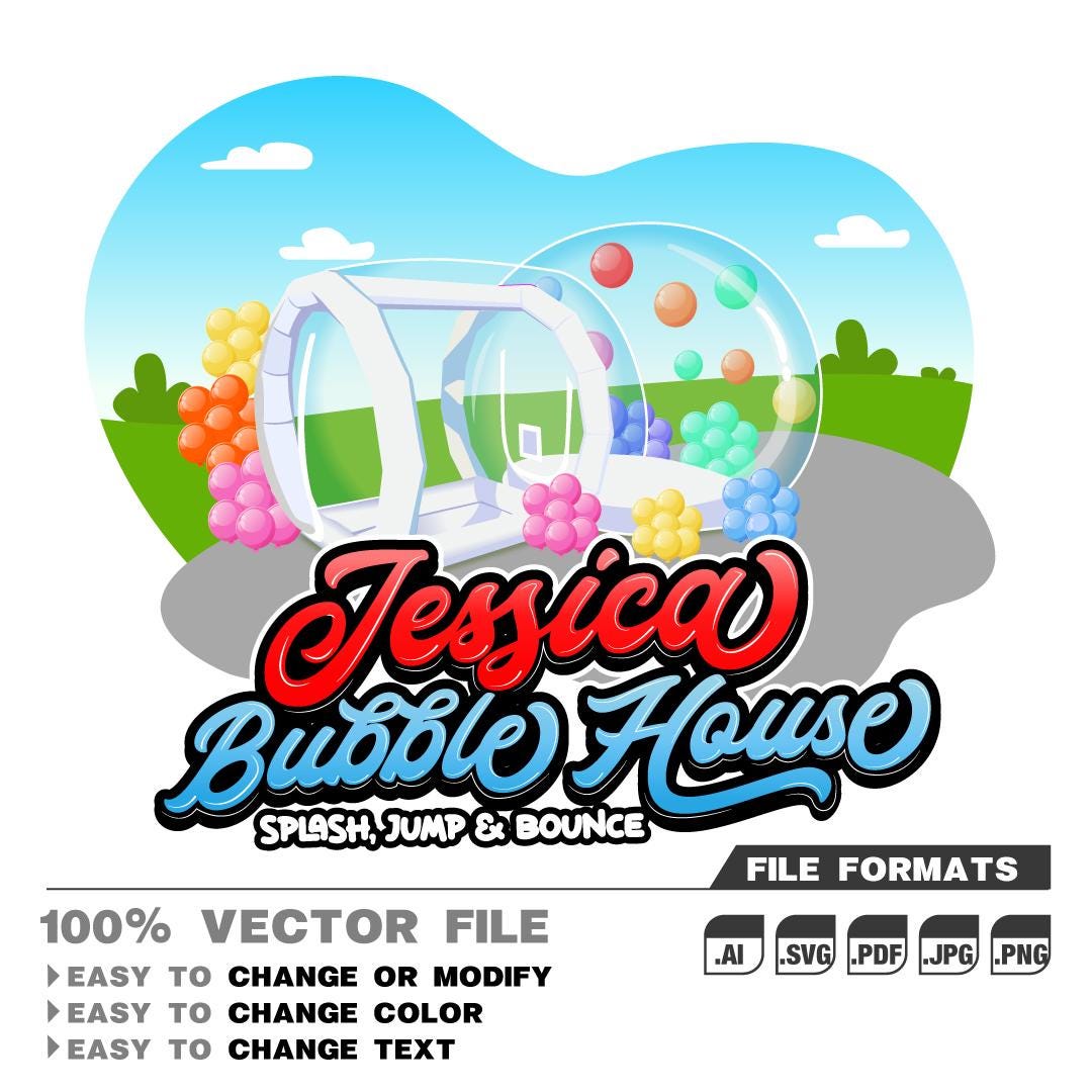 Custom Bounce House Rental Logo: Foam Party Design - Etsy