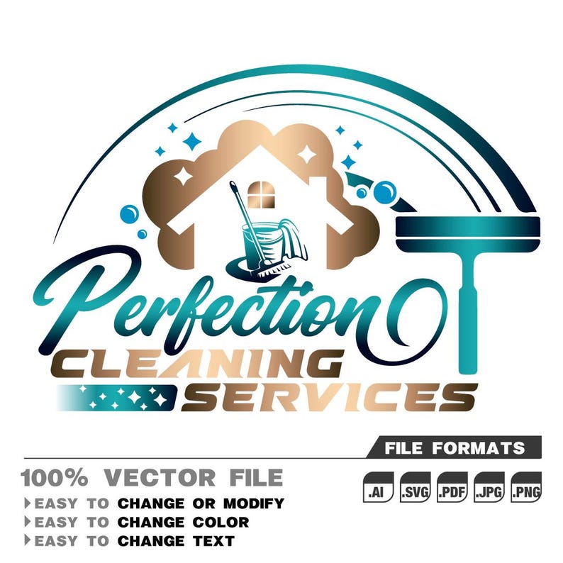 Custom Cleaning Service Logo Design: Unique Housekeeping Branding - Etsy