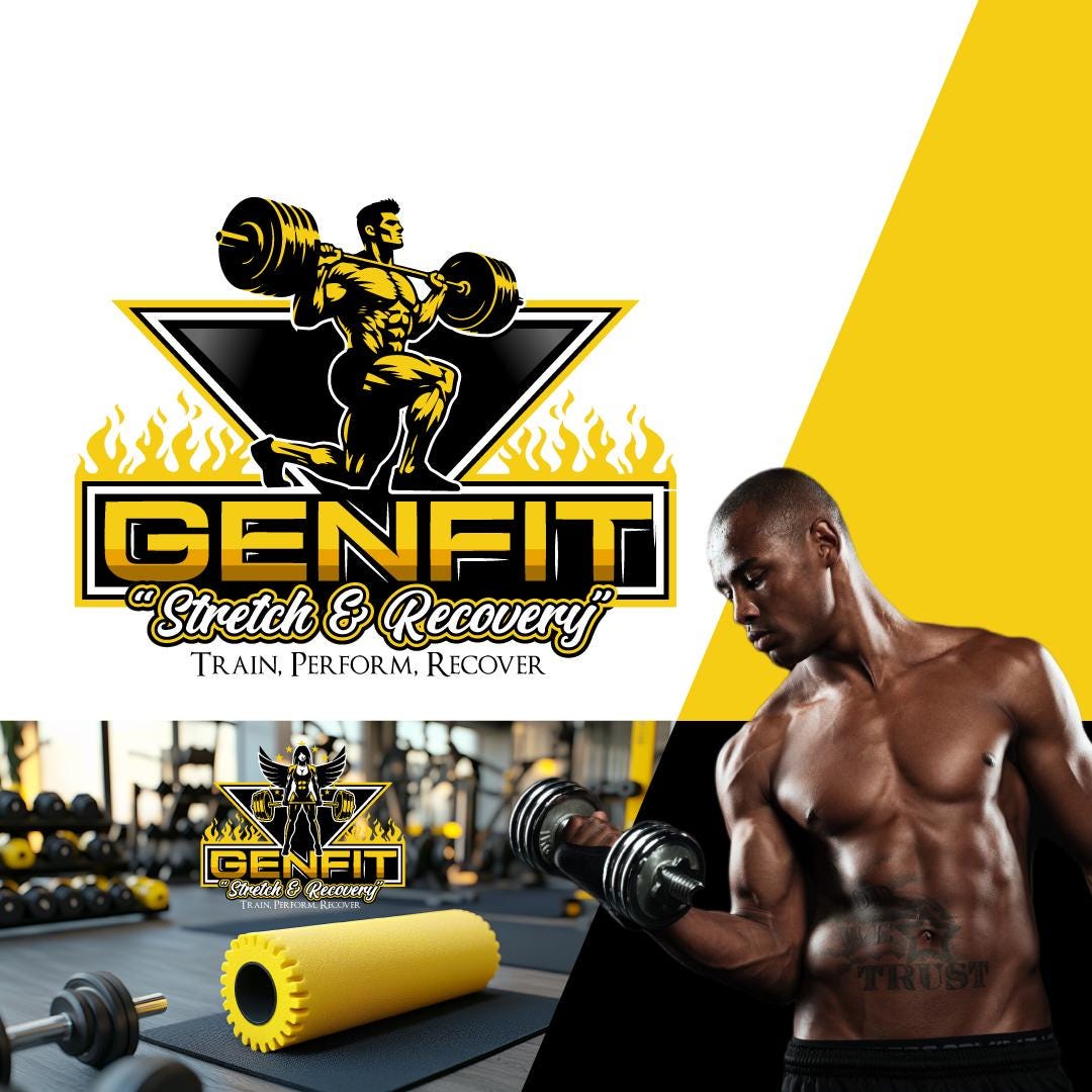 Custom Fitness Gym Logo Maker: Bodybuilder, Yellow & Black, and Workout ...