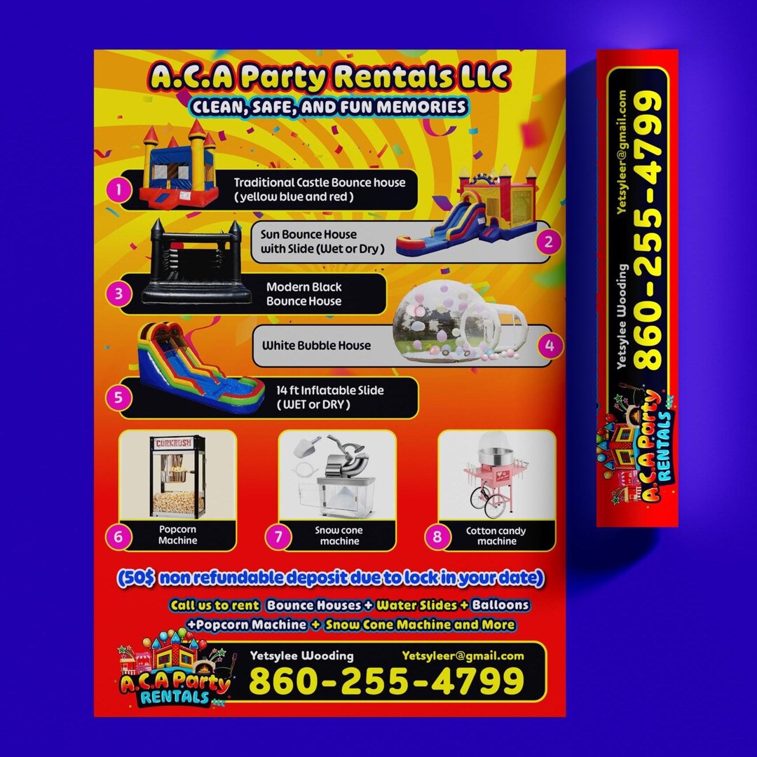 Editable Bounce House Party Flyer Template: Party Rental Marketing (PDF ...
